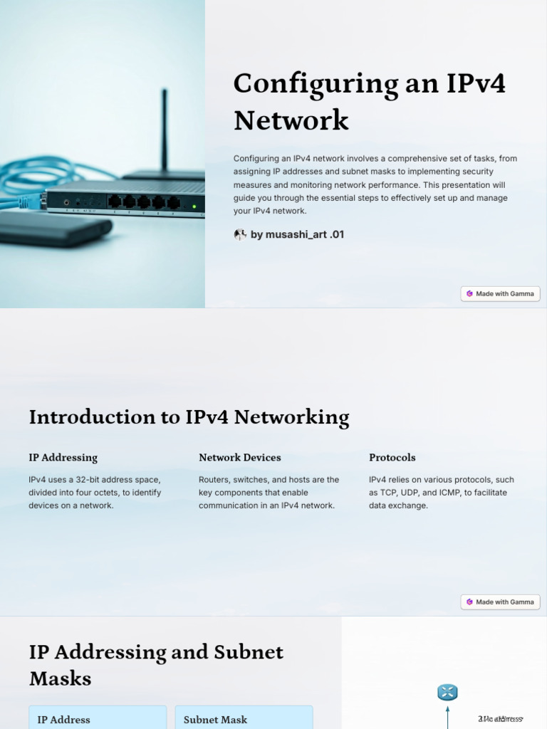 IPv4 Network Setup Guide | PDF | Ip Address | Computer Network