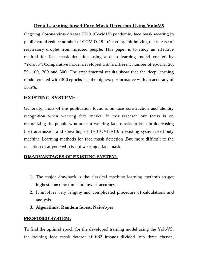35 Deep Learning Based Face Mask Detection Using Yolov5 Pdf Deep Learning Machine Learning