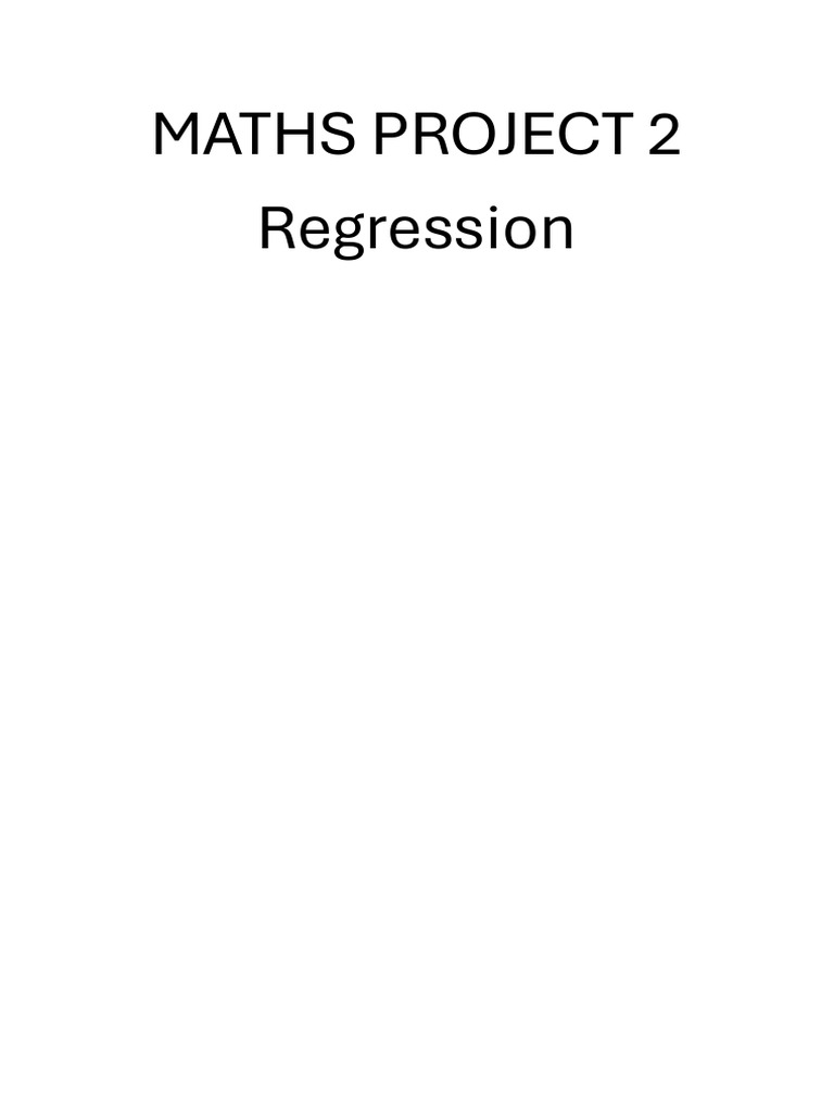 Maths Project 2 | PDF | Dependent And Independent Variables | Regression Analysis