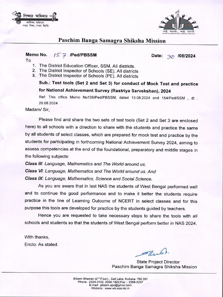 Memo No - 157 - Ped - PBSSM - 30 - 8 - 24 - 0001 | PDF