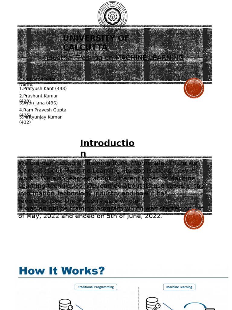 Machine Learning Training Overview | PDF | Machine Learning | Learning
