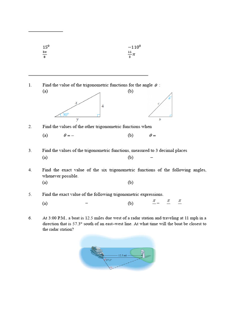 fbf1074 Chapter 4 Tutorial-6 | PDF | Trigonometry | Trigonometric Functions