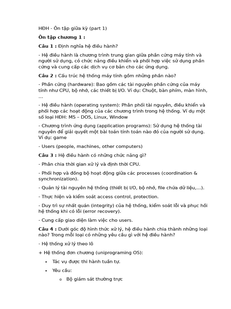 On Tap Giua Ki He Dieu Hanh | PDF