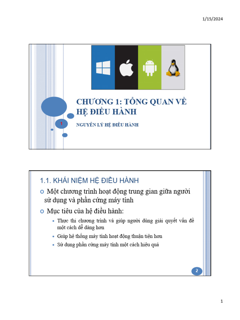 ChÆ°Æ¡ng 1 Tong Quan Ve He Dieu Hanh | PDF