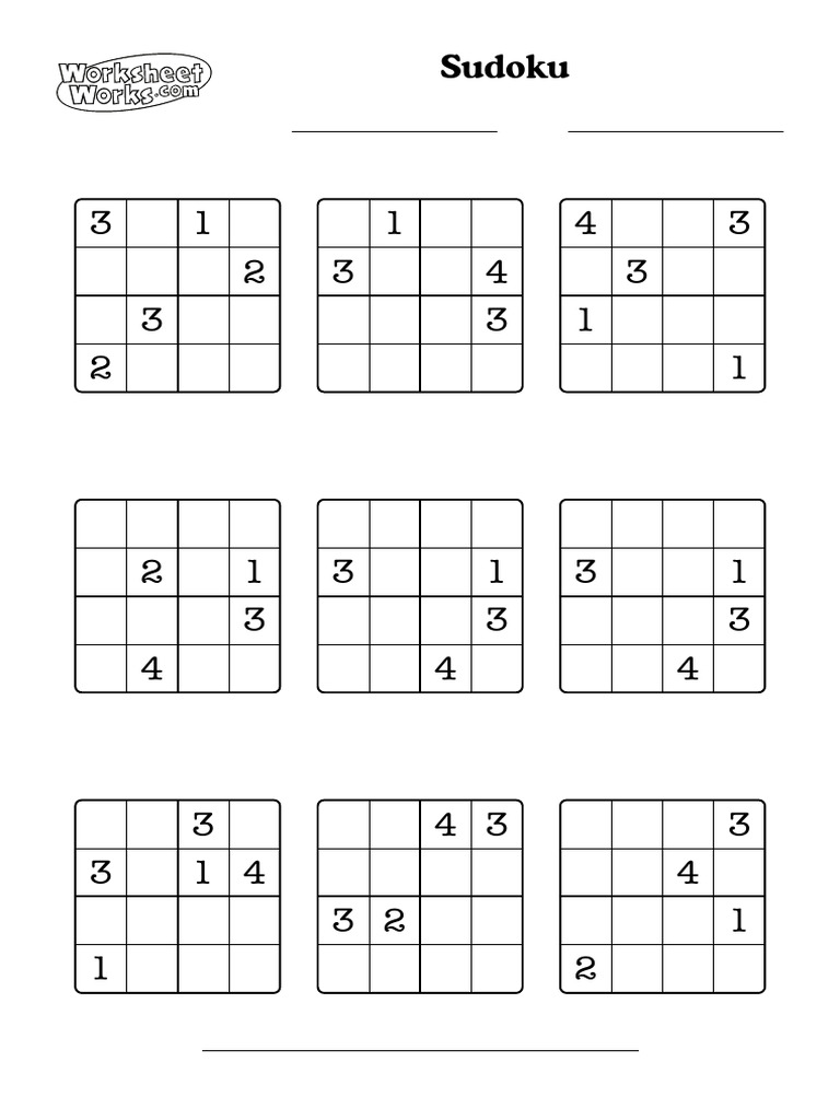 WorksheetWorks Sudoku 1 | PDF