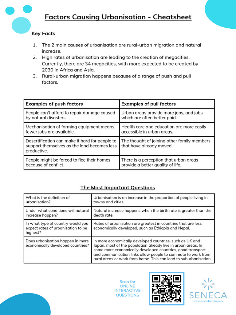 Urbanisation Causes & Effects Guide | PDF | Urbanization | Human Migration