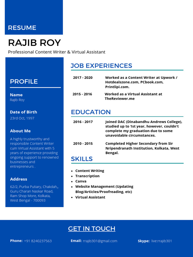Rajib Roy: Resume | PDF