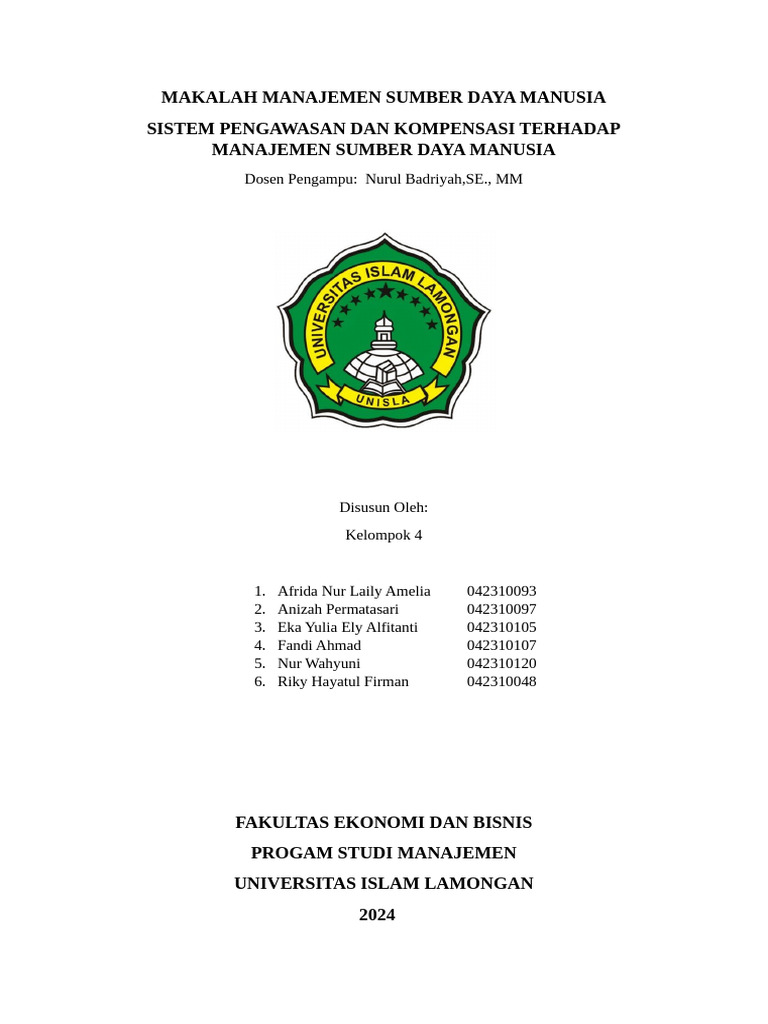 Makalah Manajemen Sumber Daya Manusia | PDF