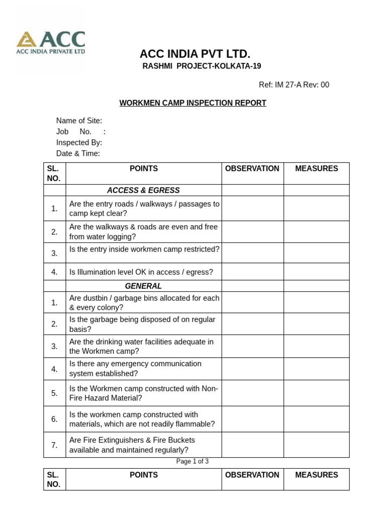 Labour Camp Inspection | PDF | Water | Toilet