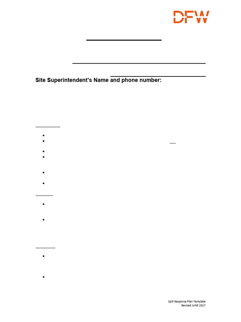 Spill Response Plan Fillable 7-6-2022 | PDF