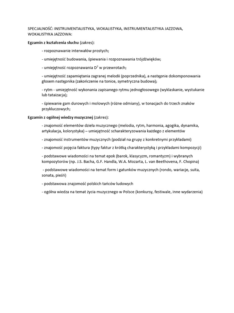 Wymagania Teoria 2022 | PDF