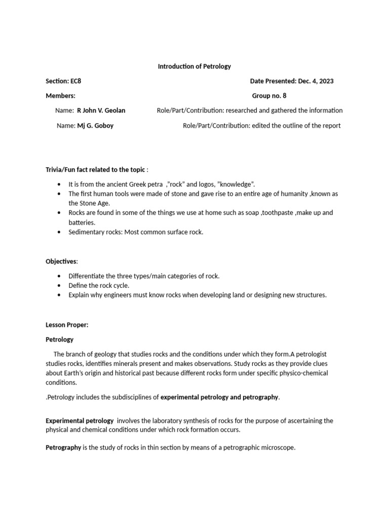 Petrology 074345 | PDF | Rock (Geology) | Igneous Rock