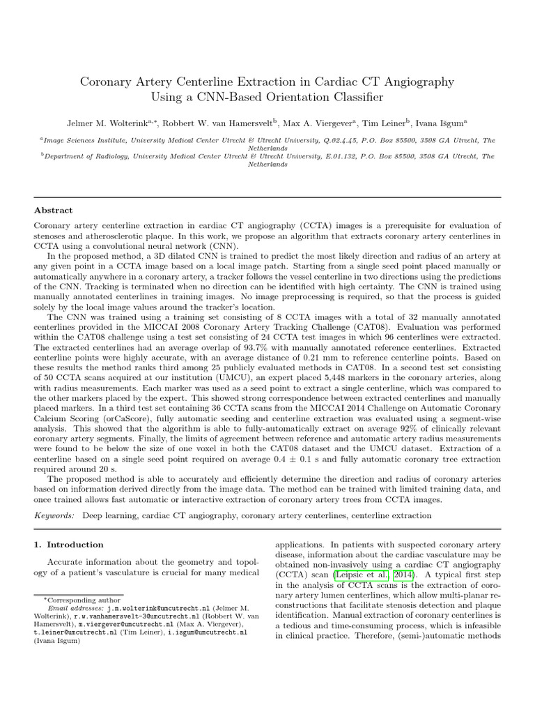Coronary Artery Centerline Extraction in Cardiac CT Angiography Using A ...