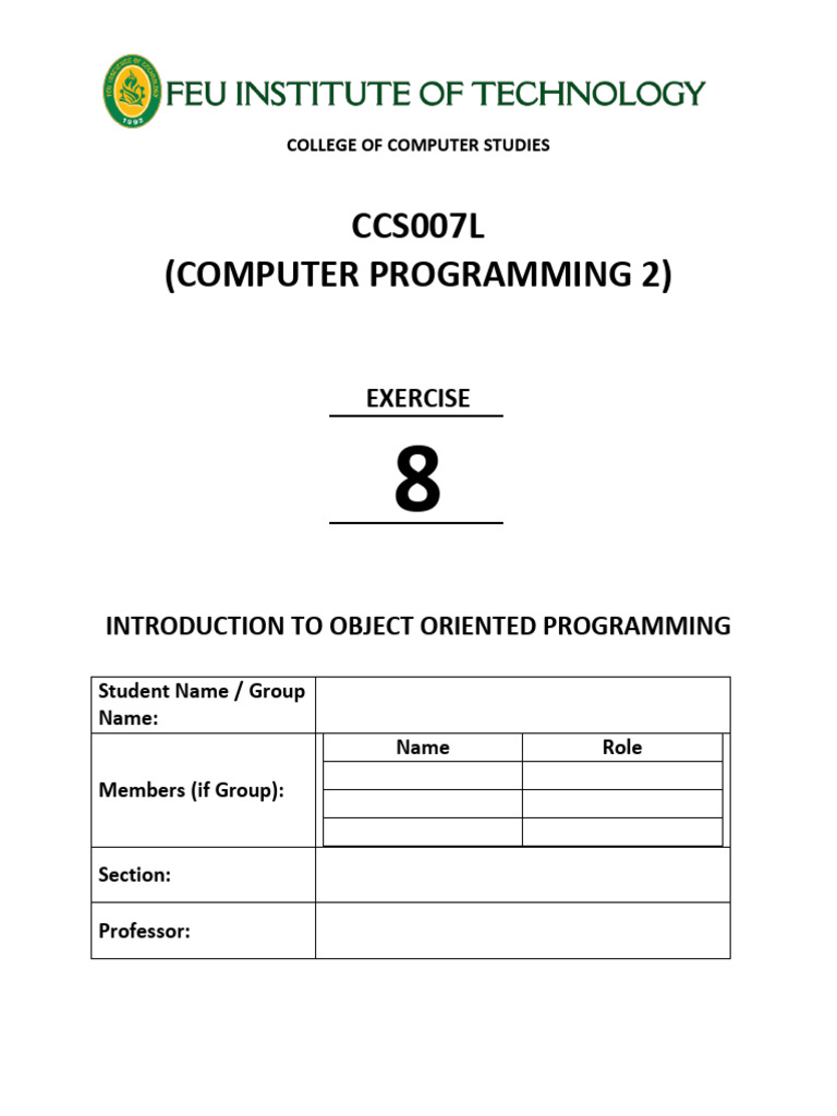 CCS0007 - Laboratory Exercise 8 | PDF | Computer Program | Programming