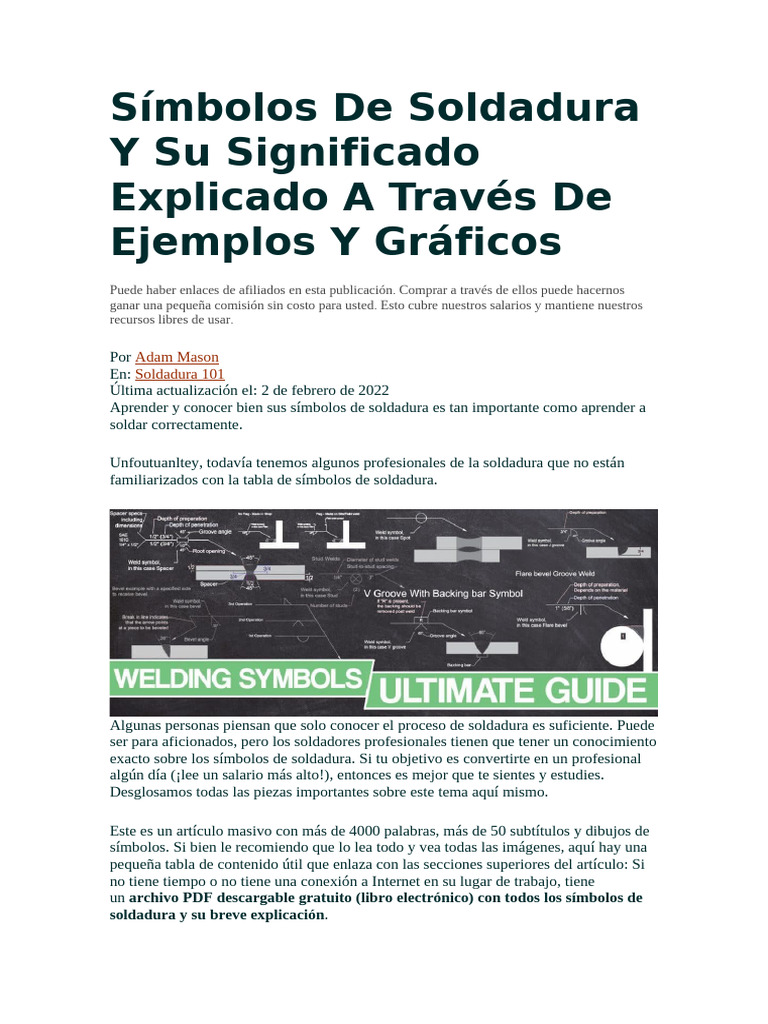 Símbolos de Soldadura Y Su Significado Explicado A Través de Ejemplos Y ...