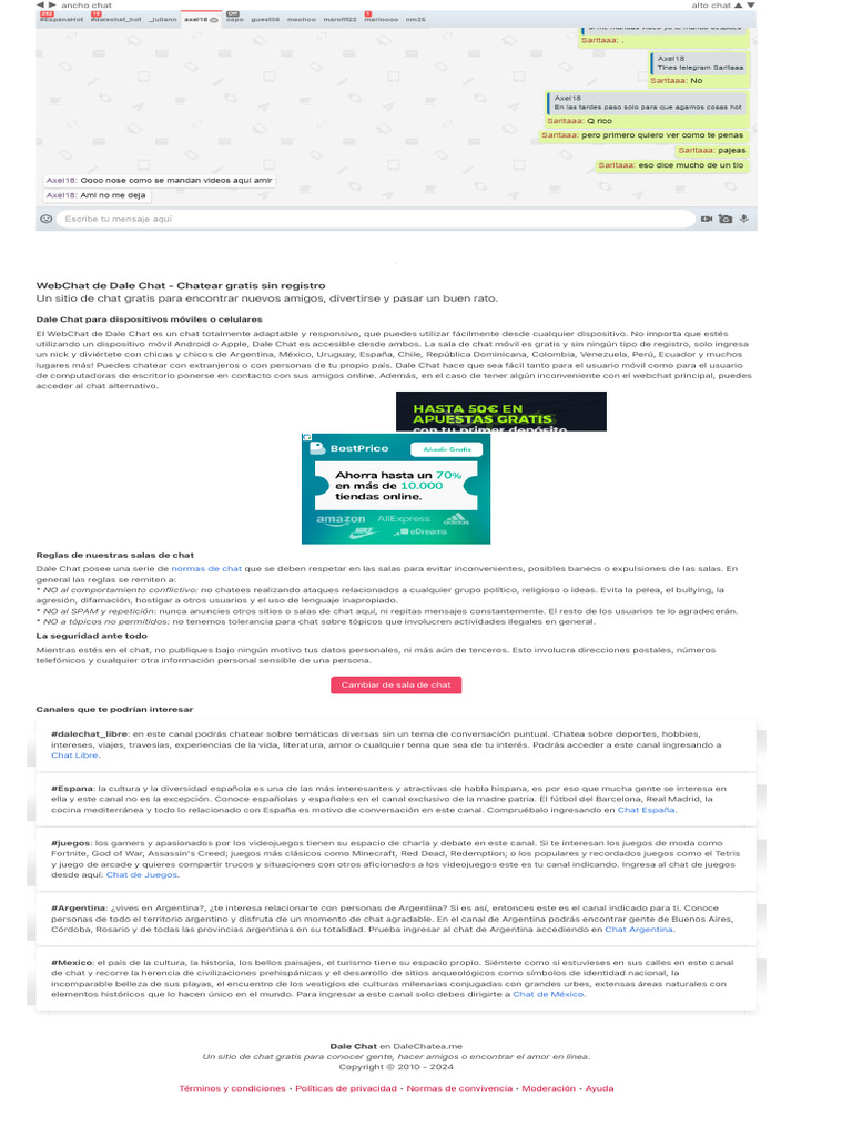 WebChat de Dale Chat - Chatear Gratis Sin Registro | PDF | Chat en linea