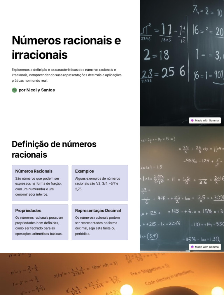 Números Racionais e Irracionais: Definições e Características | PDF ...