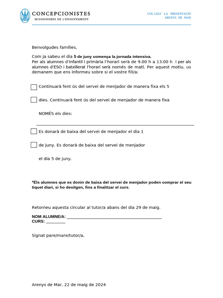 Menjador Juny 2024 | PDF