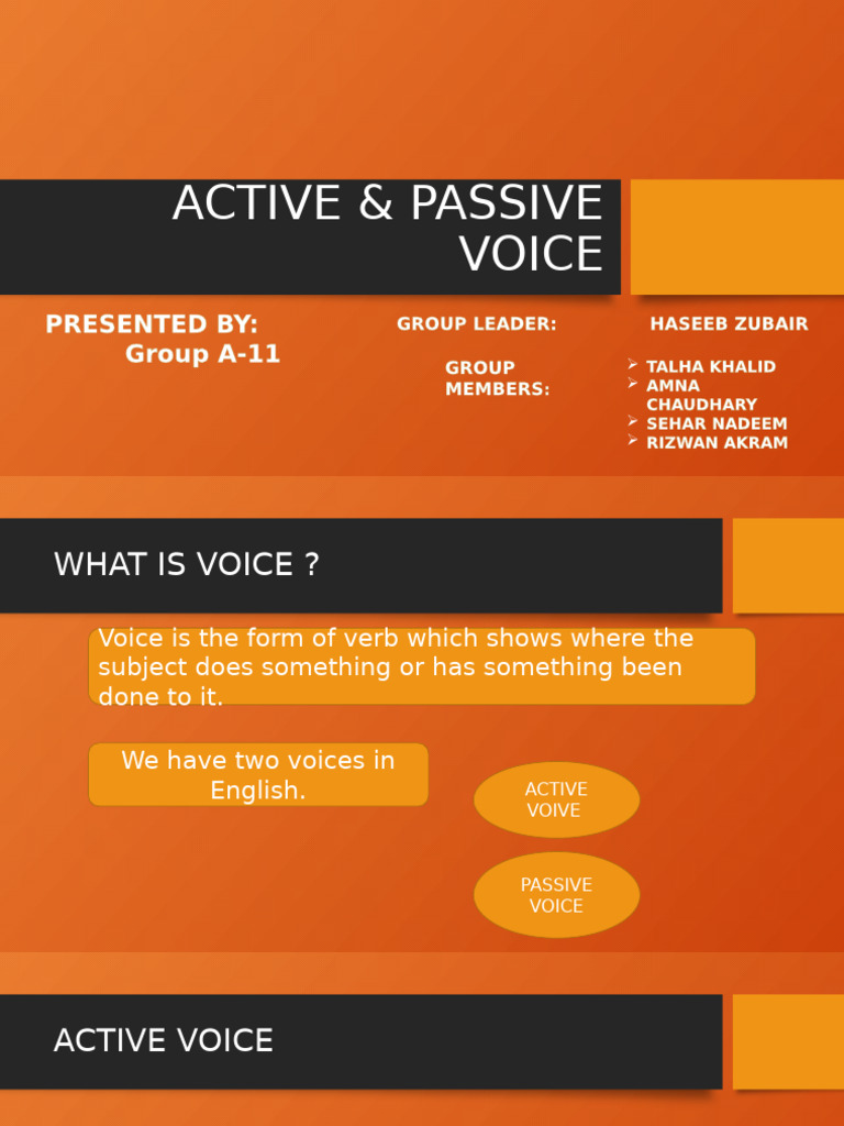 Active & Passive Voice | PDF | Verb | Grammatical Tense