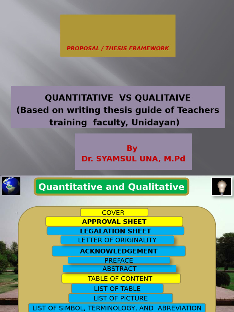 Thesis - Proposal Framework QQ | PDF | Qualitative Research | Quantitative Research