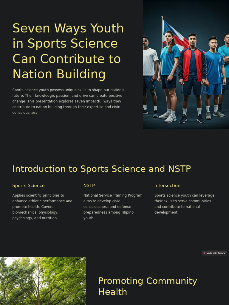 Seven Ways Youth in Sports Science Can Contribute To Nation Building ...