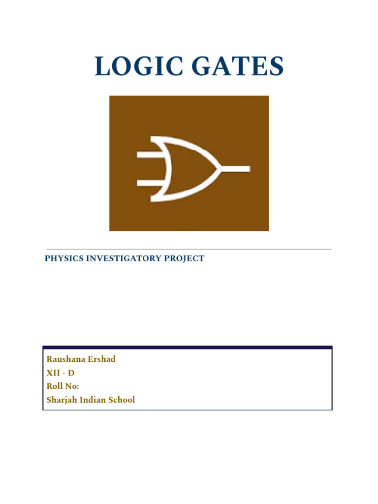 Logic Gates | PDF | Logic Gate | Digital Electronics