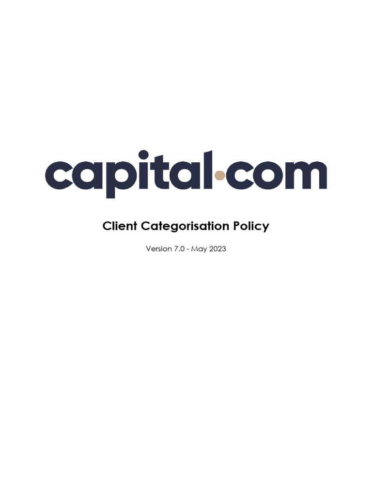 Client Categorisation Policy V7.0 | PDF | Contract For Difference | Banks