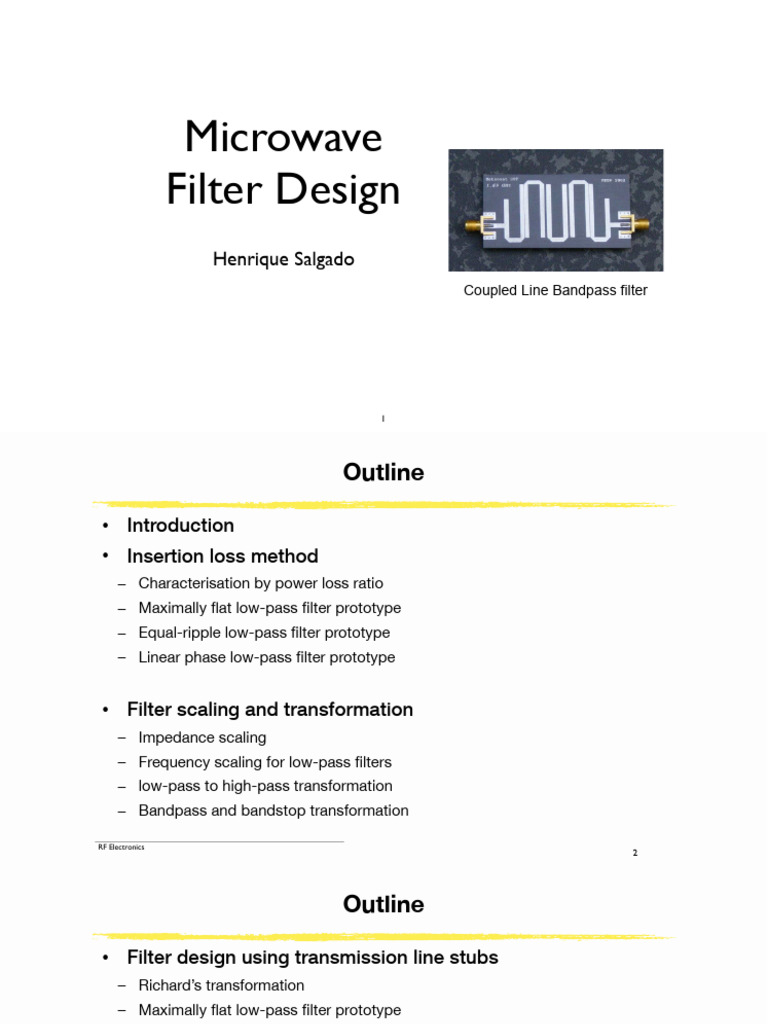 Microwave Filter Design 2 | PDF | Low Pass Filter | Electronic Filter