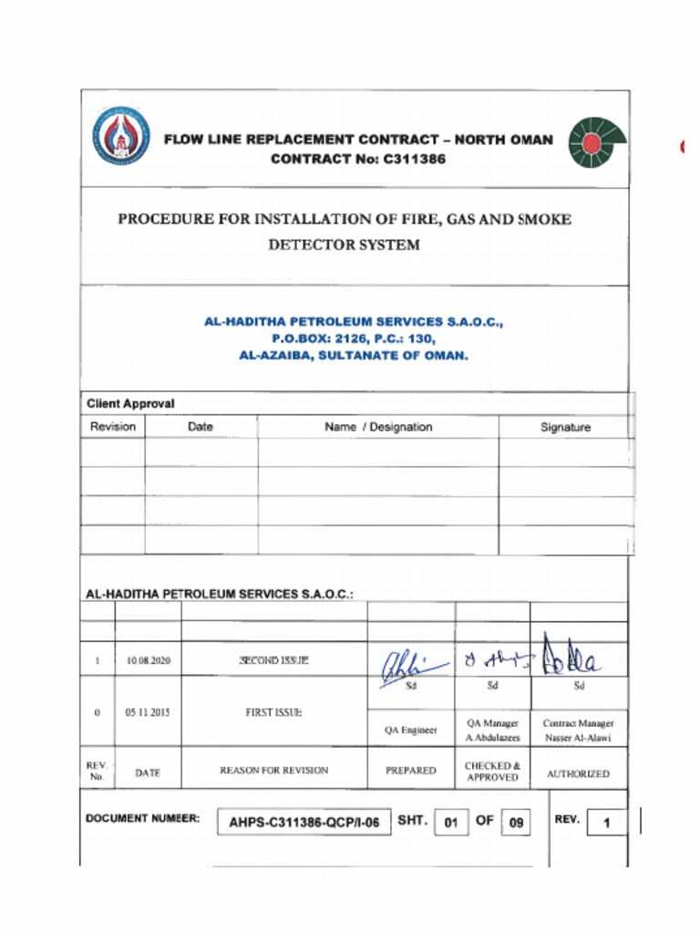 QCP-I-06-Procedure For Fire, Gas and Smoke Detectors System | PDF