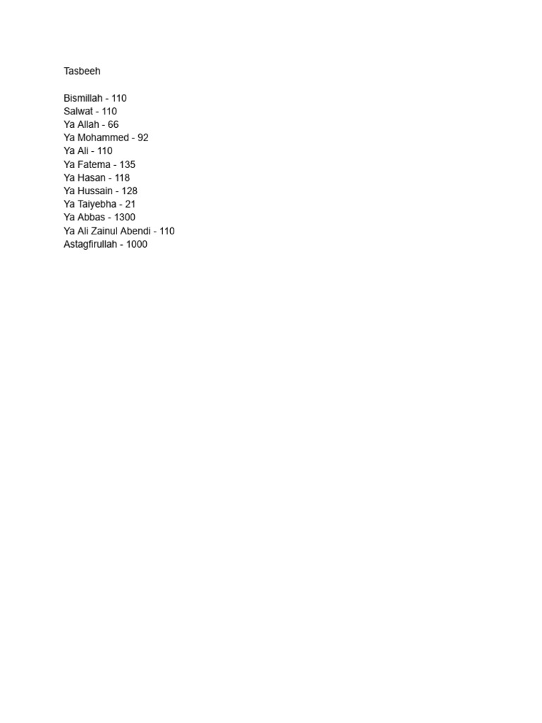 Tasbeeh | PDF