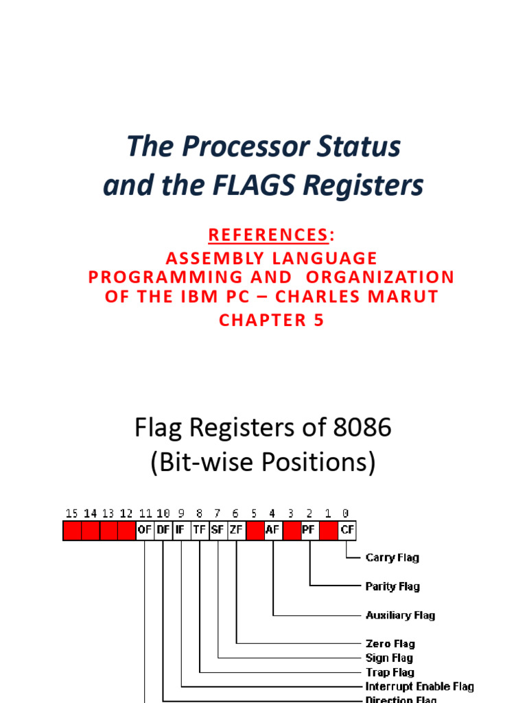 L4 - Processor Status - Flag Registers | PDF | Computer Science | Computer Architecture