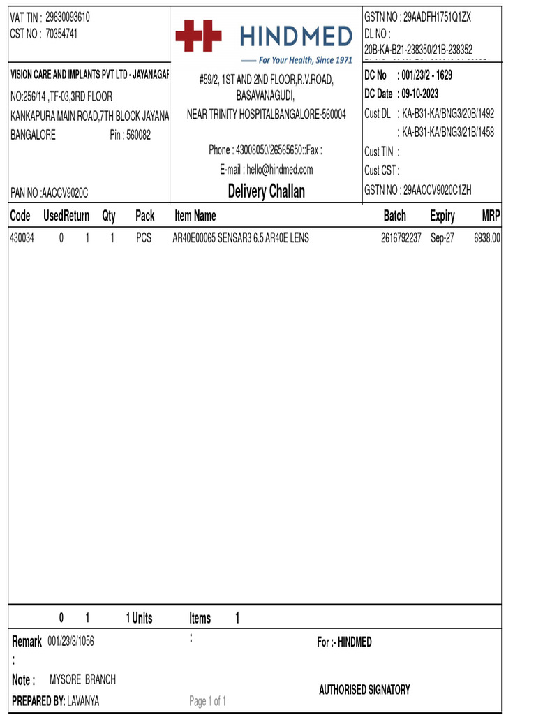 DC Invoice 1629 | PDF