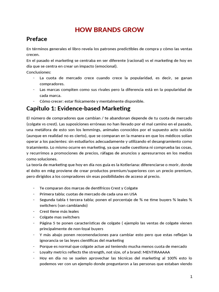 Crecimiento de Marcas: Estrategias Clave | PDF | Marca | Mercado (economía)