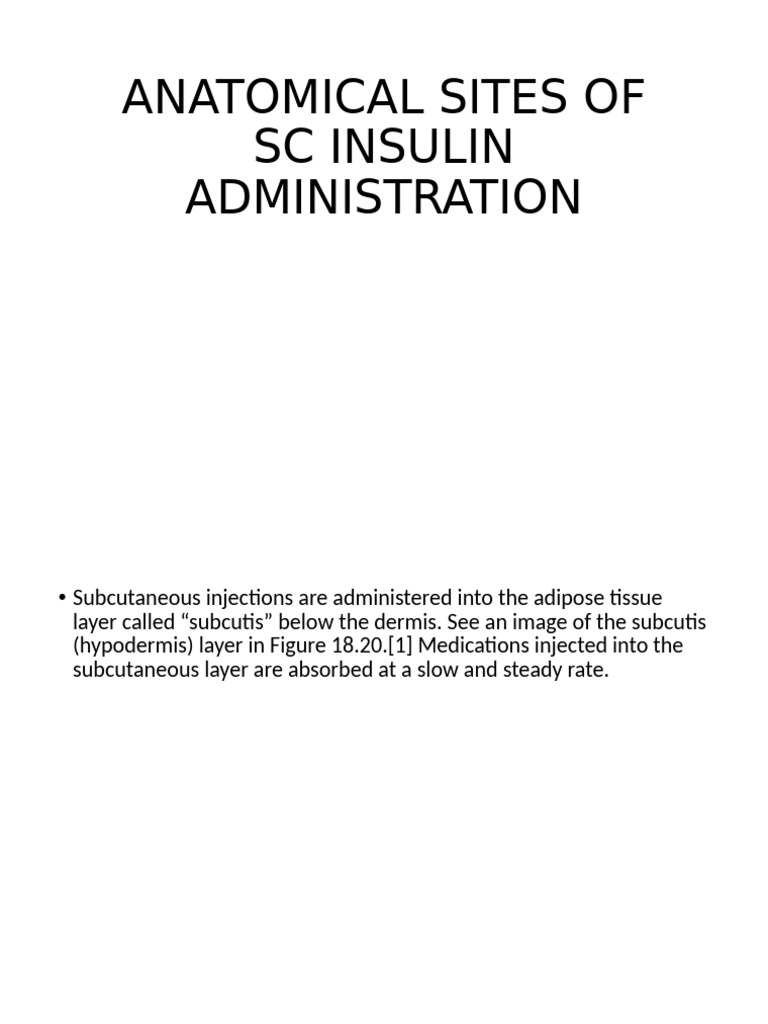 Subcutaneous Insulin Injection Sites | PDF