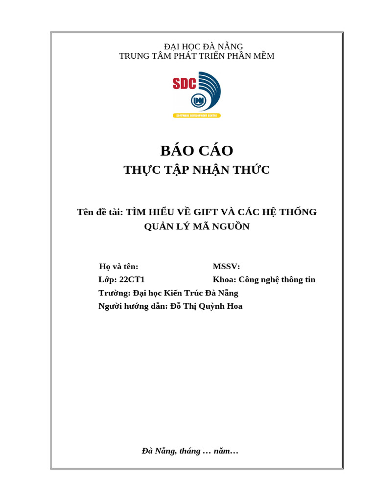 Mau Bao Cao Thuc Tap Nhan Thuc | PDF