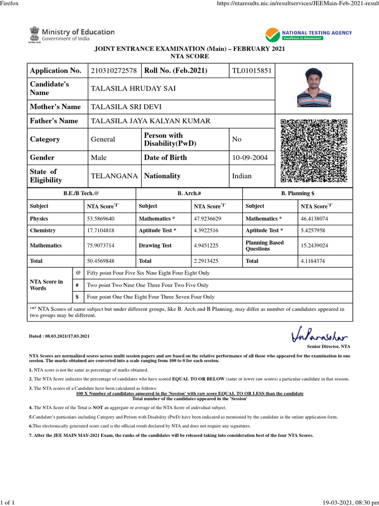 Jee Mains 1 Pdf Standardized Tests Qualifications