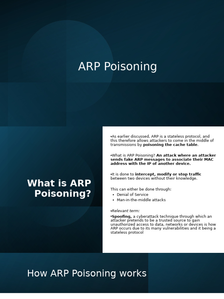 ARP Poisoning: Understanding Basics | PDF | Communications Protocols ...