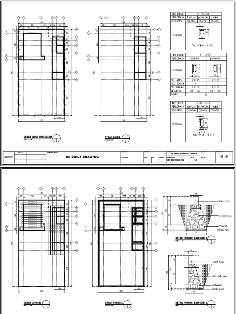 Asbuilt PT - Trada Nusantara Teknika (Struktur) | PDF