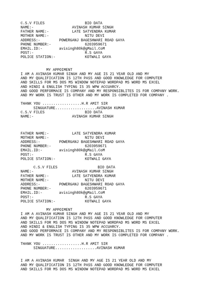 Appoiment Leeter For Avinash | PDF | Text | Computing Platforms