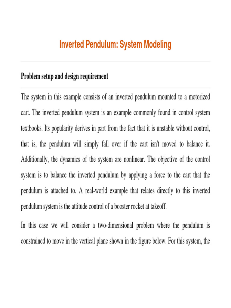 10inverted Pendulum On Cart | PDF | Nonlinear System | Applied And Interdisciplinary Physics