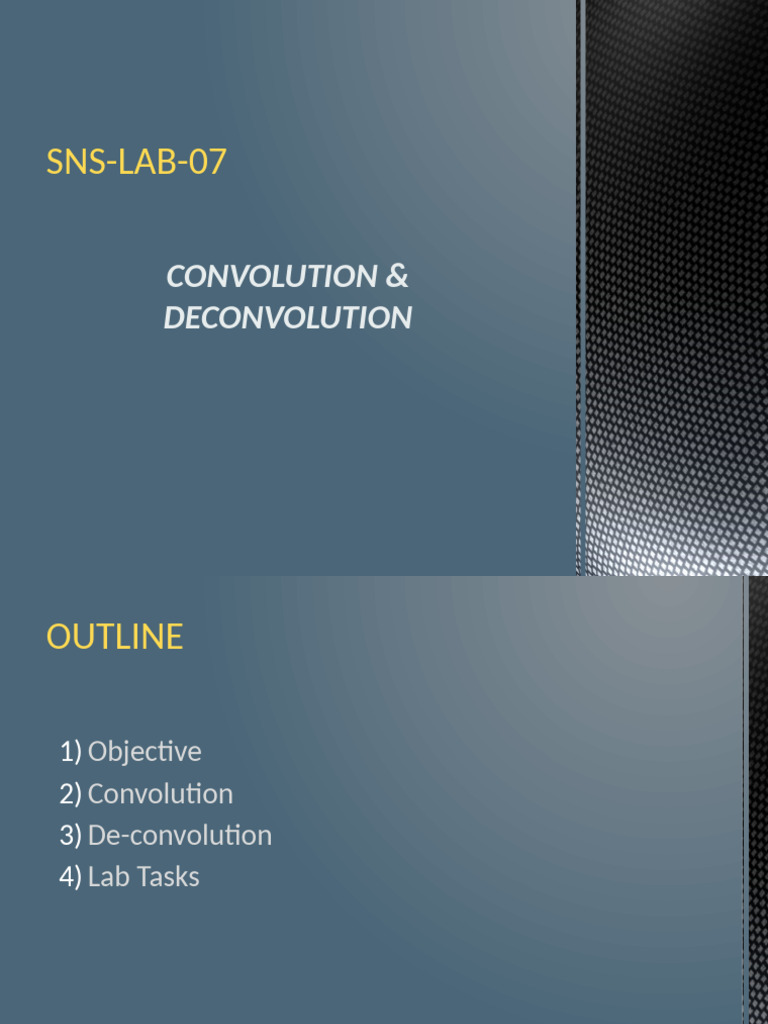 Deconvolution Lab 2 Overview | PDF