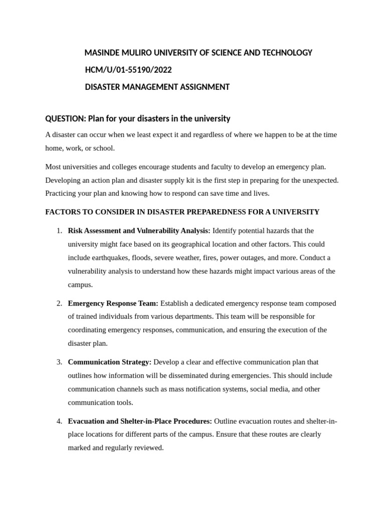 Disaster Management Assignment | PDF | Emergency Management | Emergency
