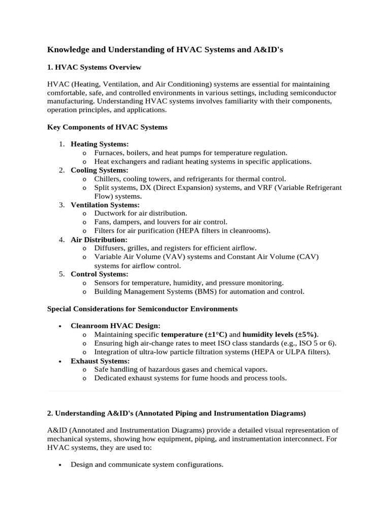 HVAC Systems and A&ID Overview | PDF | Continuum Mechanics | Applied ...