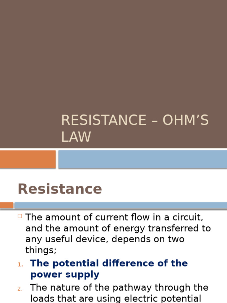 3.resistance - Ohm's Law MR | PDF | Electrical Resistance And ...