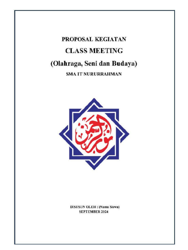 Contoh Proposal Class Meeting | PDF