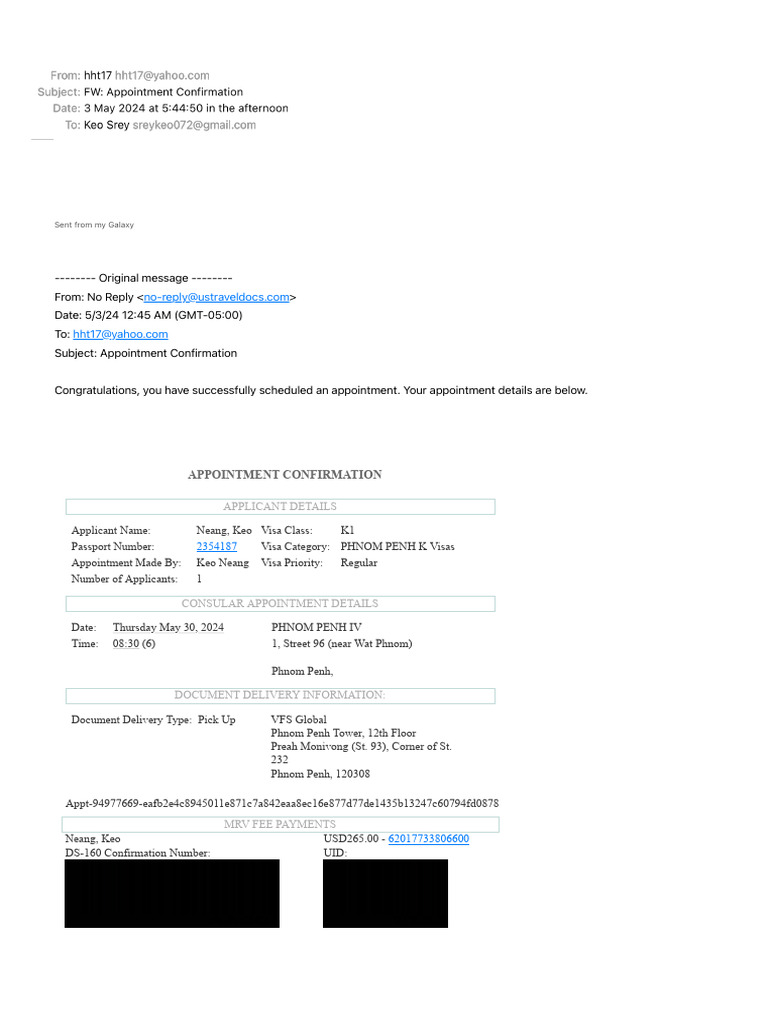 FW - Appointment Confirmation | PDF