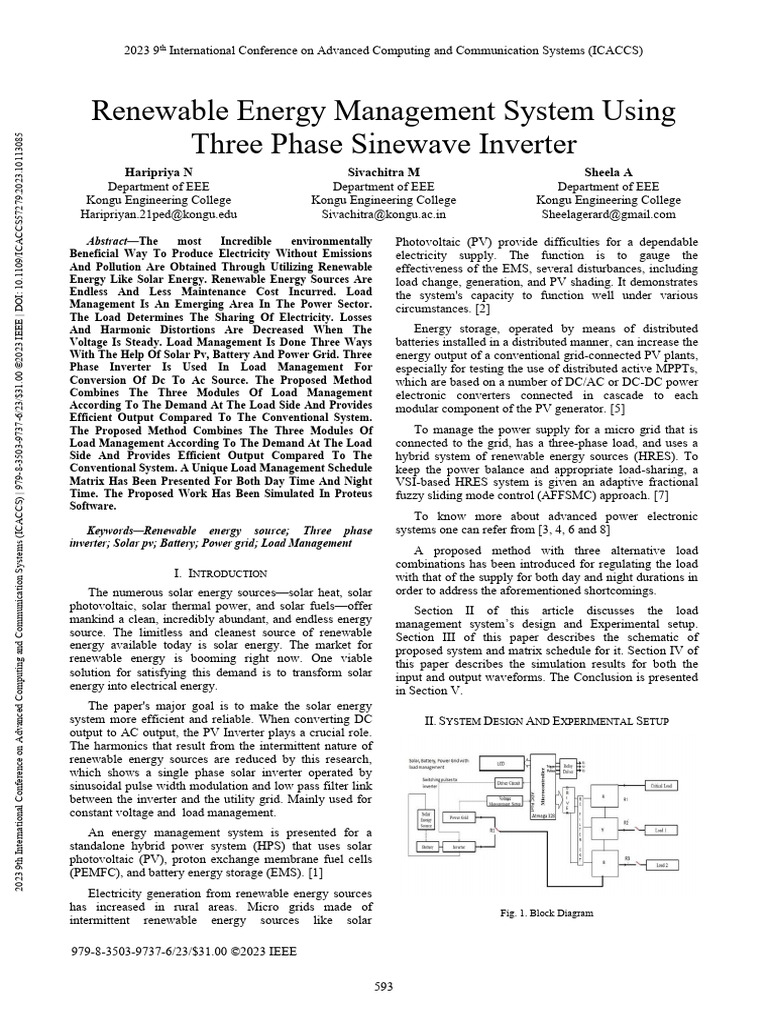 Renewable Energy Management System Using Three Phase Sinewave Inverter ...