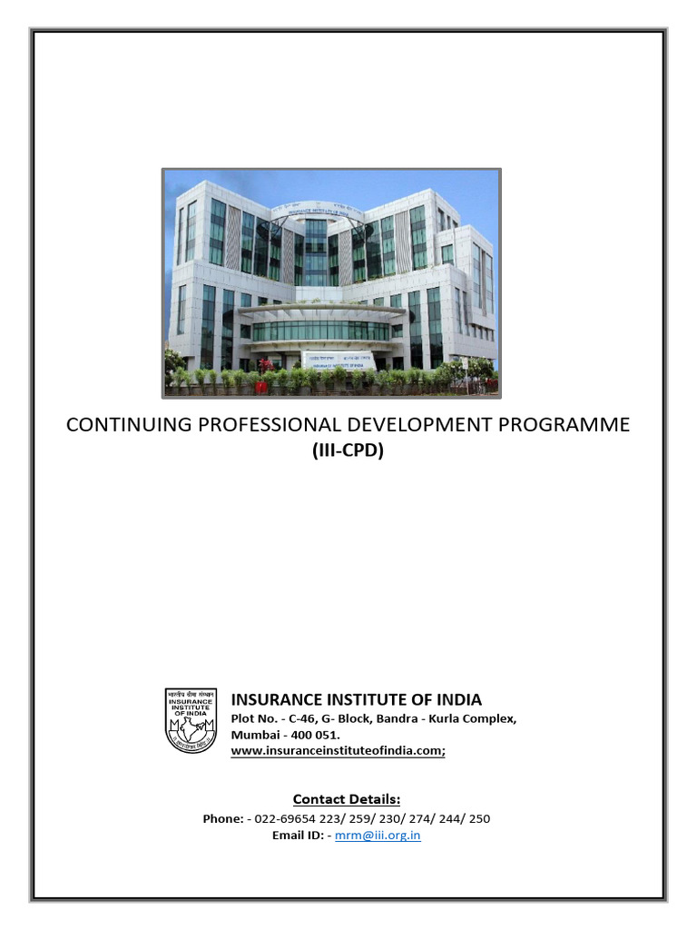 CPD Brochure | PDF | Insurance | Professional Development