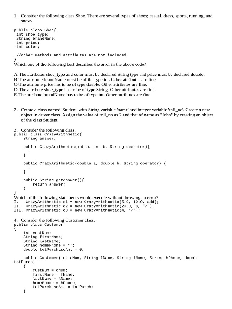 Java Programming Quiz | PDF | Integer (Computer Science) | Constructor (Object Oriented Programming)
