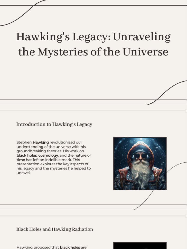 Slidesgo Hawkings Legacy Unraveling The Mysteries of The Universe ...